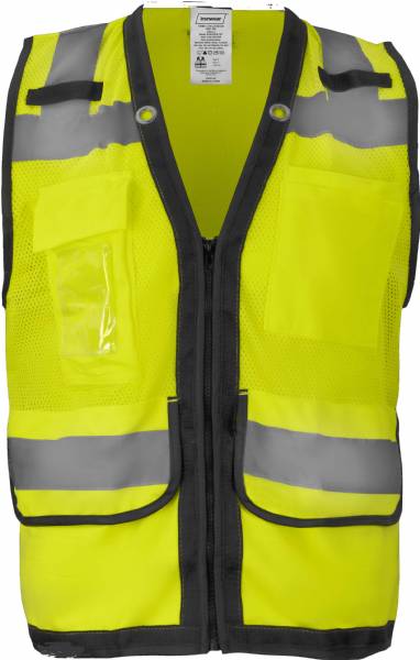Class 2 Lime Mesh Black Zipper Vest, Safety Clothing, 7762| SafetyEr