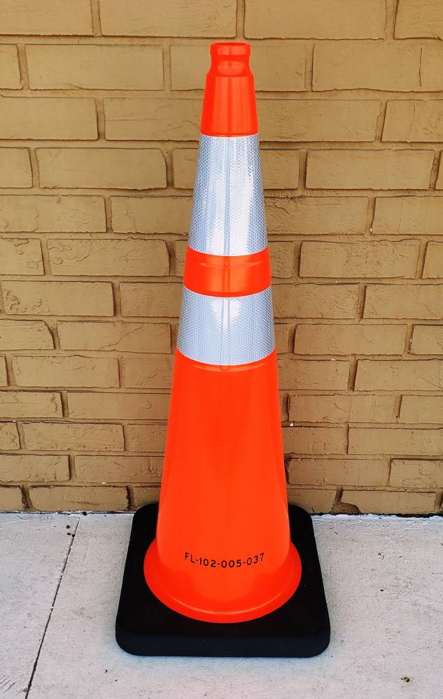 12lbs FDOT 36" Orange Cones w/ 2 reflective collars, Traffic Cones ...