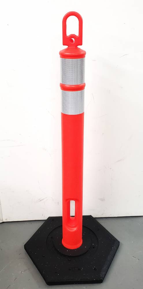ORANGE 42" LOOPER TUBE Ring Top DELINEATOR POST W/ #12 BASE, Traffic ...