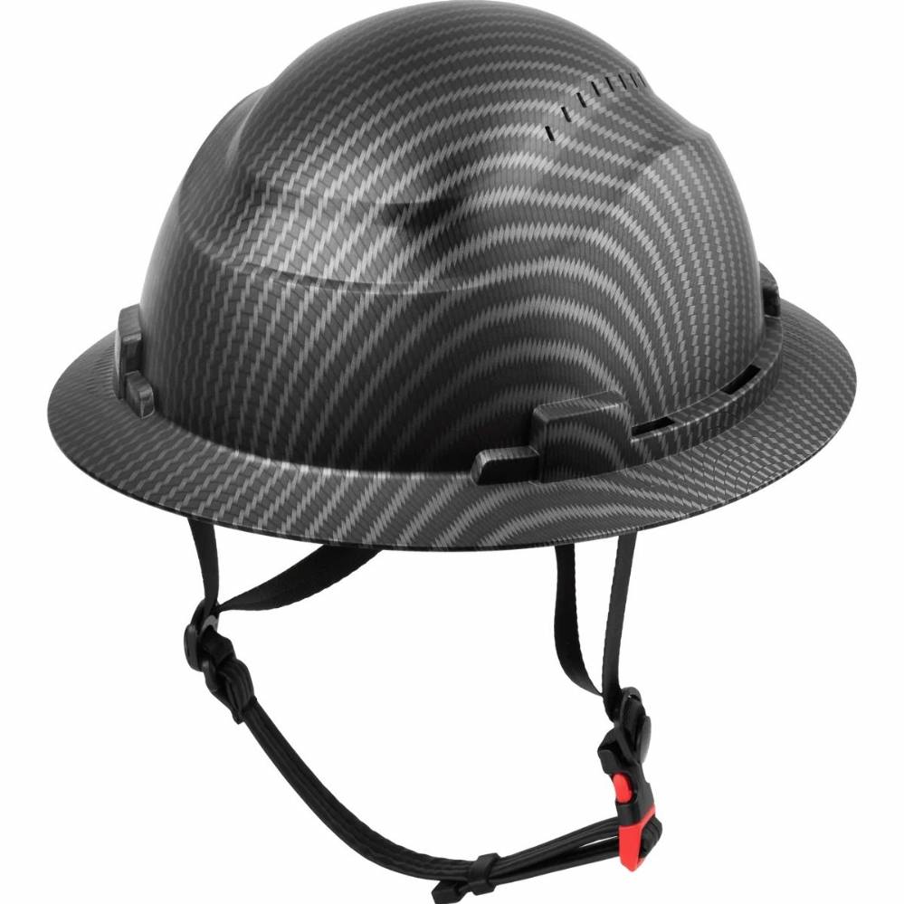 Type 2 Class C Vented Full Brim Safety Helmet Hard Hat w/ Chin Strap ...